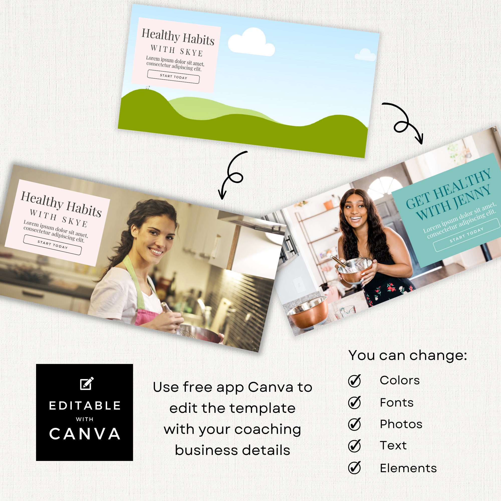 Health Coach Canva Website Template, Coaching Landing Page, Wellness ...
