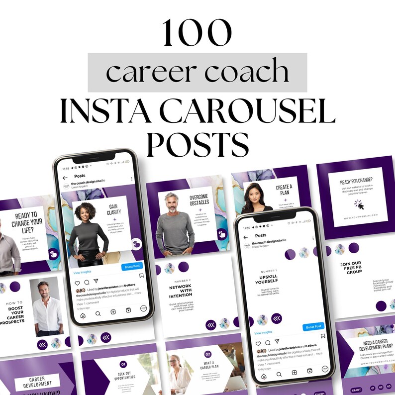 Career Coach Post Instagram Templates Career Coaching IG Feed Canva ...