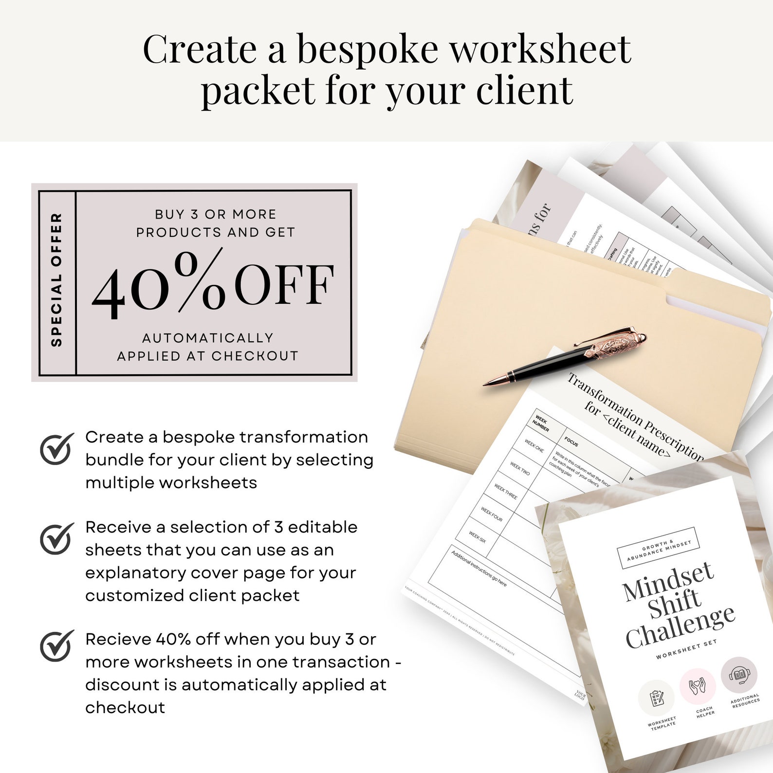 Mindset Shift Worksheet Canva Template, Coaching Mental Health Wellness ...