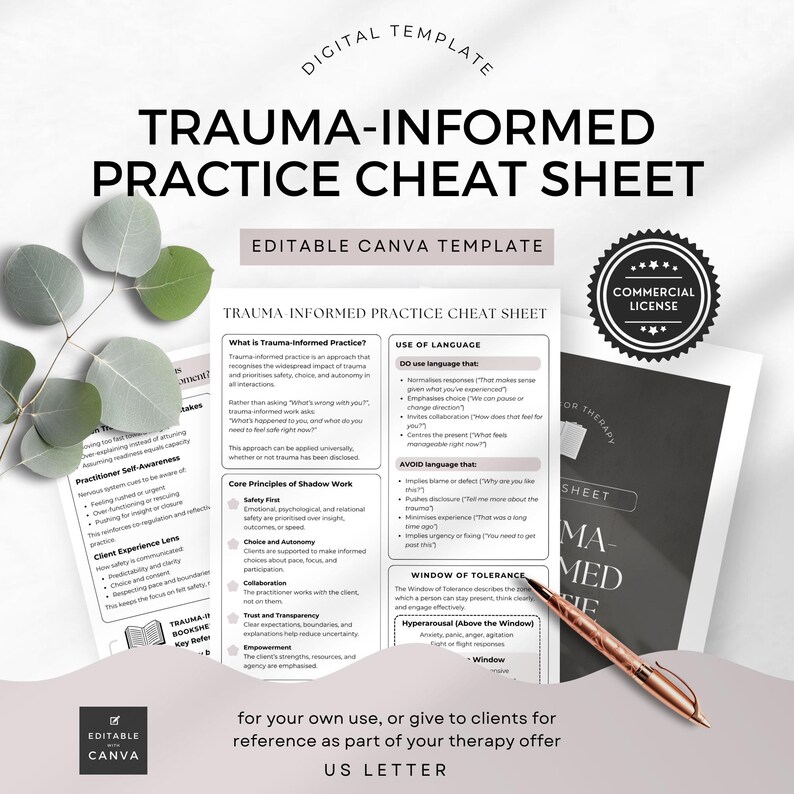 Trauma Informed Practice Cheat Sheet for Coaches and Therapists Window ...