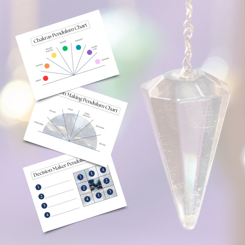 Pendulum Chart Bundle for Hypnotherapist, Spiritual Coach Dowsing Board ...