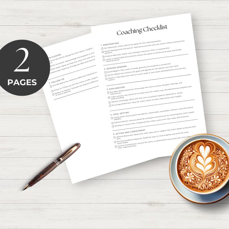 Coaching Session Checklist Canva Template Life Coach Initial Session ...
