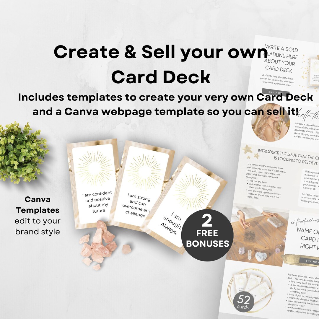 Card Deck Creator, Canva Template Card Deck, Editable Card Deck Blanks ...