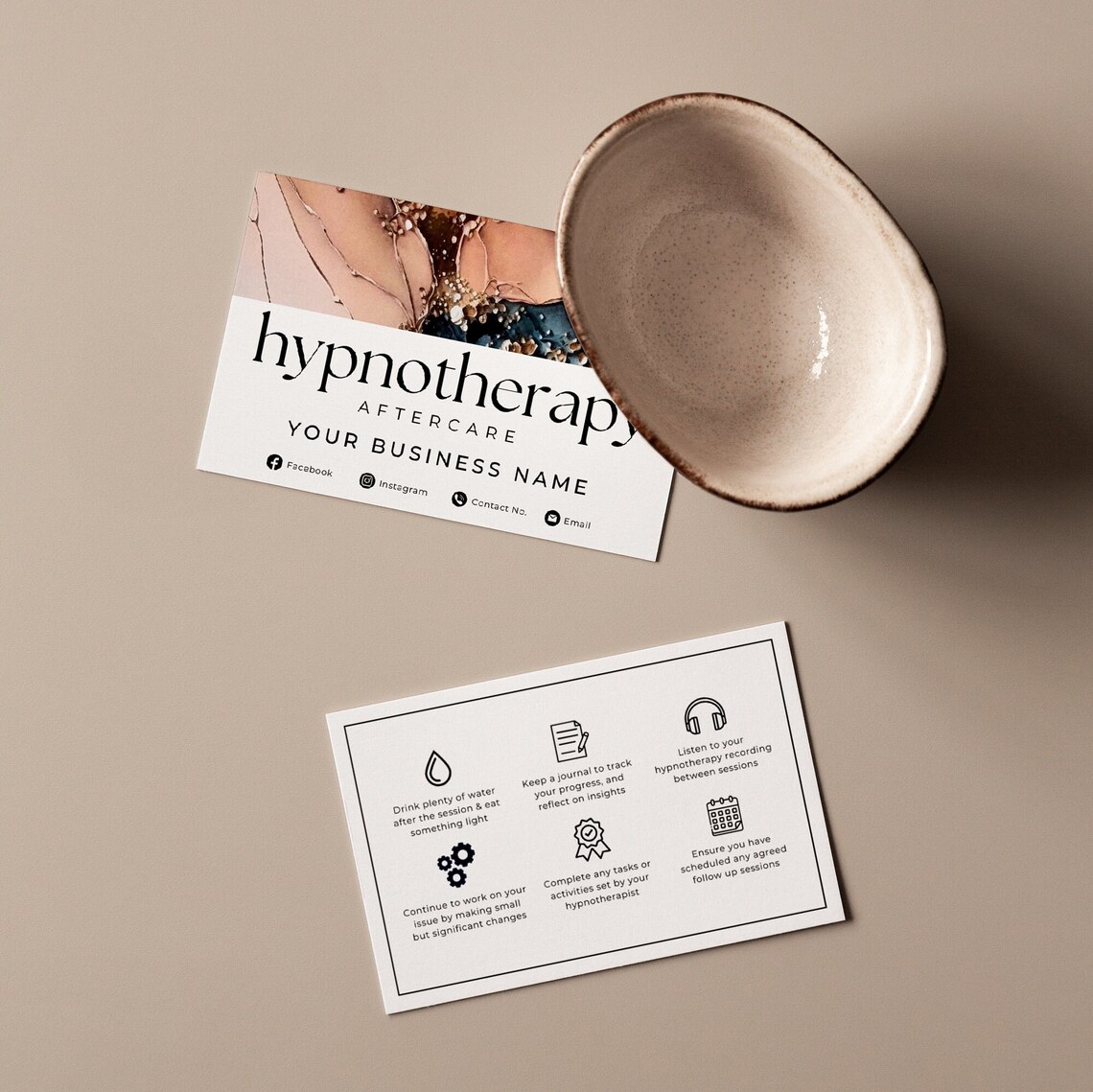 Printable Hypnosis Post Session Card Template, Aftercare Card ...