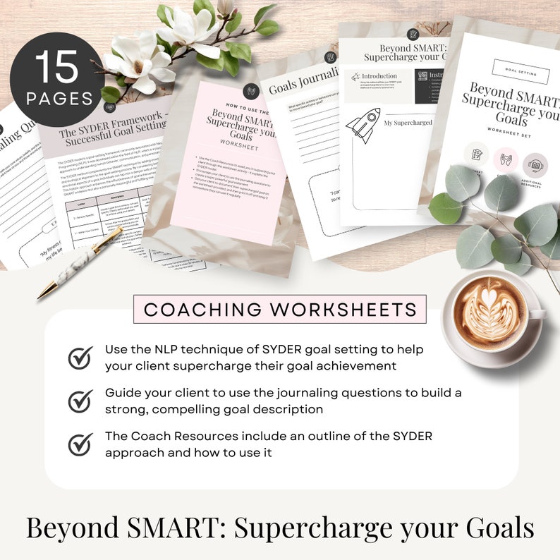 Smart Goals Worksheet Canva Template, Supercharge Your Success, NLP ...