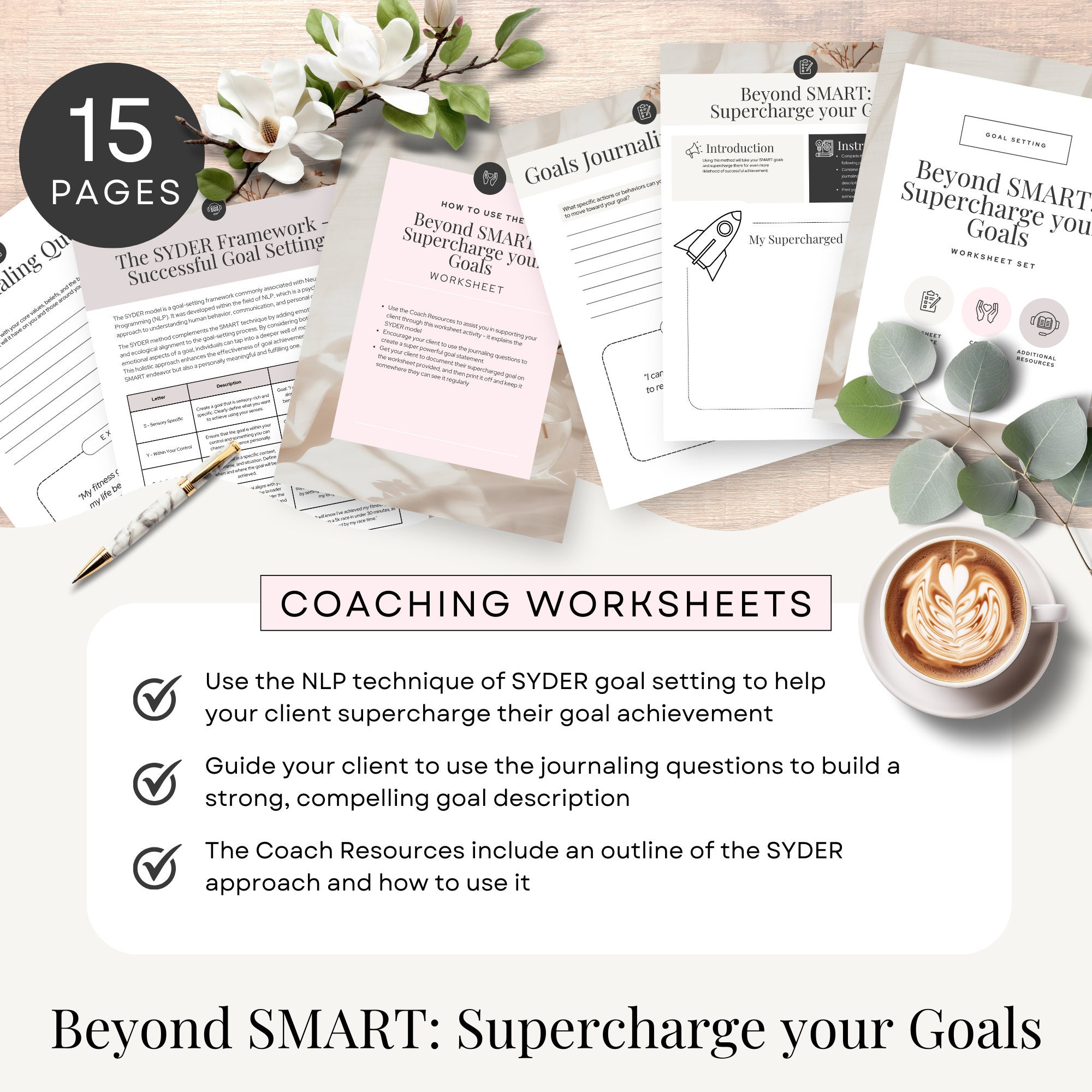 Smart Goals Worksheet Canva Template, Supercharge Your Success, NLP ...