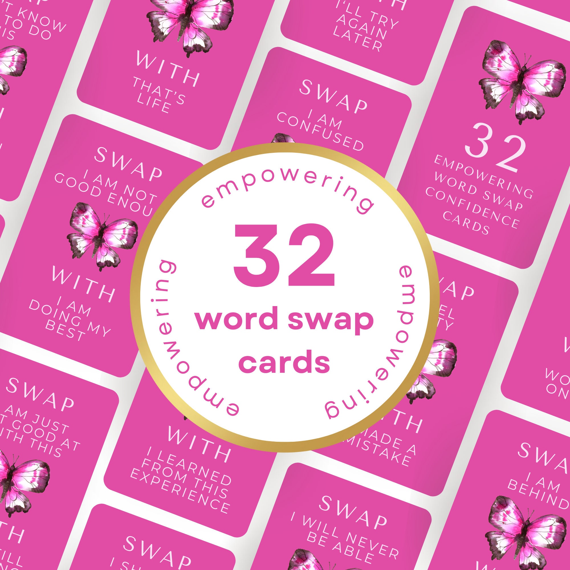 Empowering Word Swap Confidence Cards, Affirmations for Small Business ...