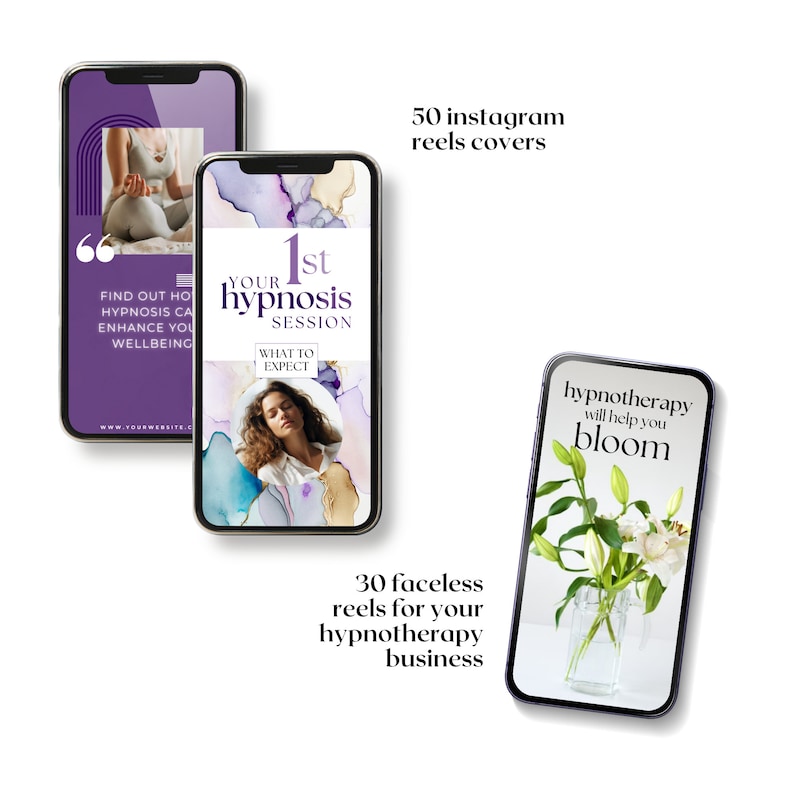 Hypnotherapy Instagram Marketing Bundle, Canva Templates, Done for You ...