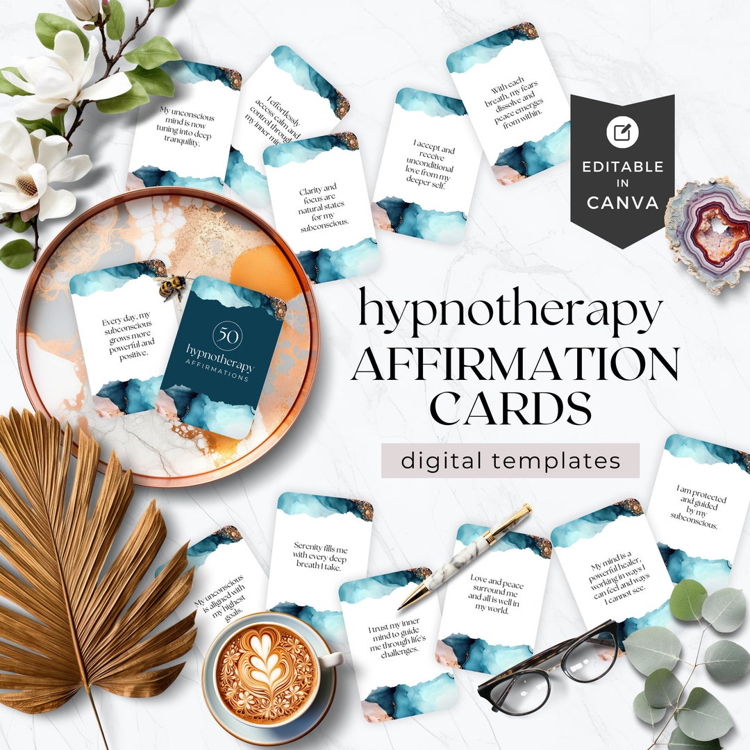 Hypnotherapy Affirmation Cards, Positivity for Hypnosis Clients ...