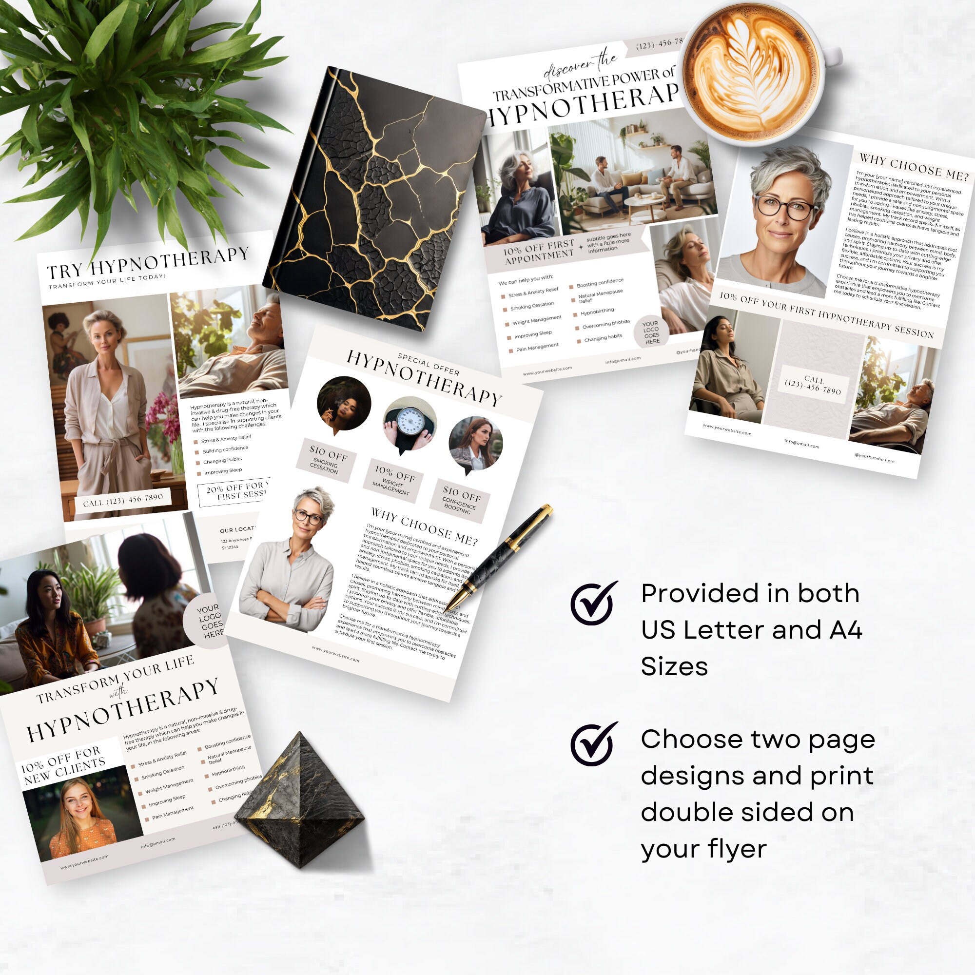 Hypnotherapy Flyer Canva Template, Hypnotherapist Marketing, Hypnosis ...