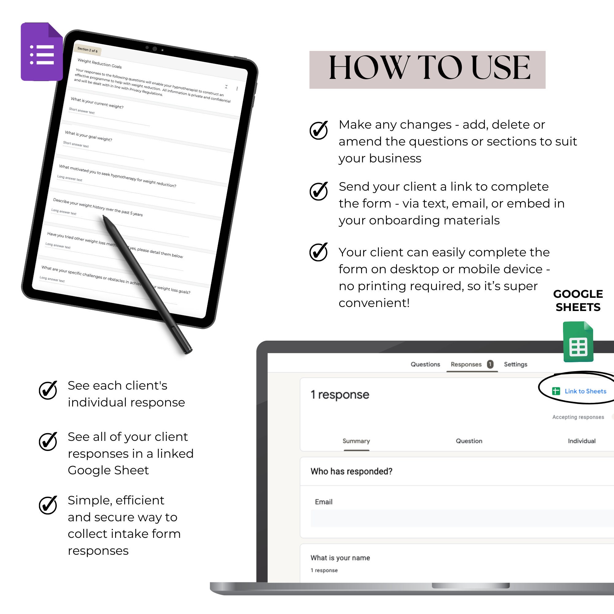 Hypnotherapy Intake Form Template for Weight Reduction, Hypnotherapist ...