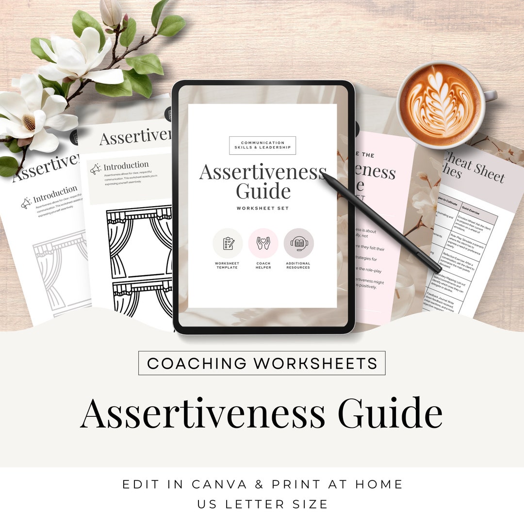 Assertiveness Guide Worksheet Canva Template, Confidence and ...