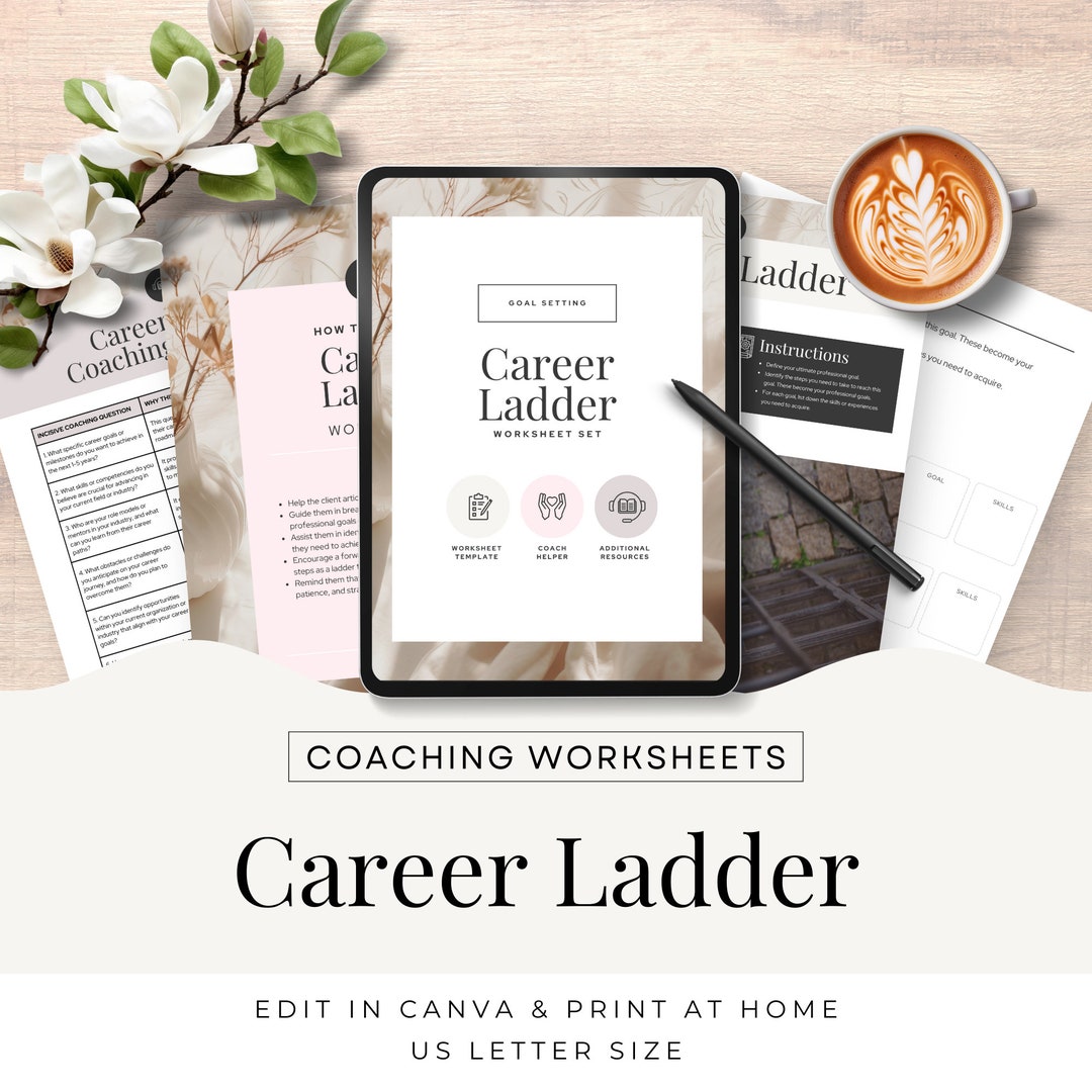 Career Development Worksheet, Canva Template, Professional Advancement ...