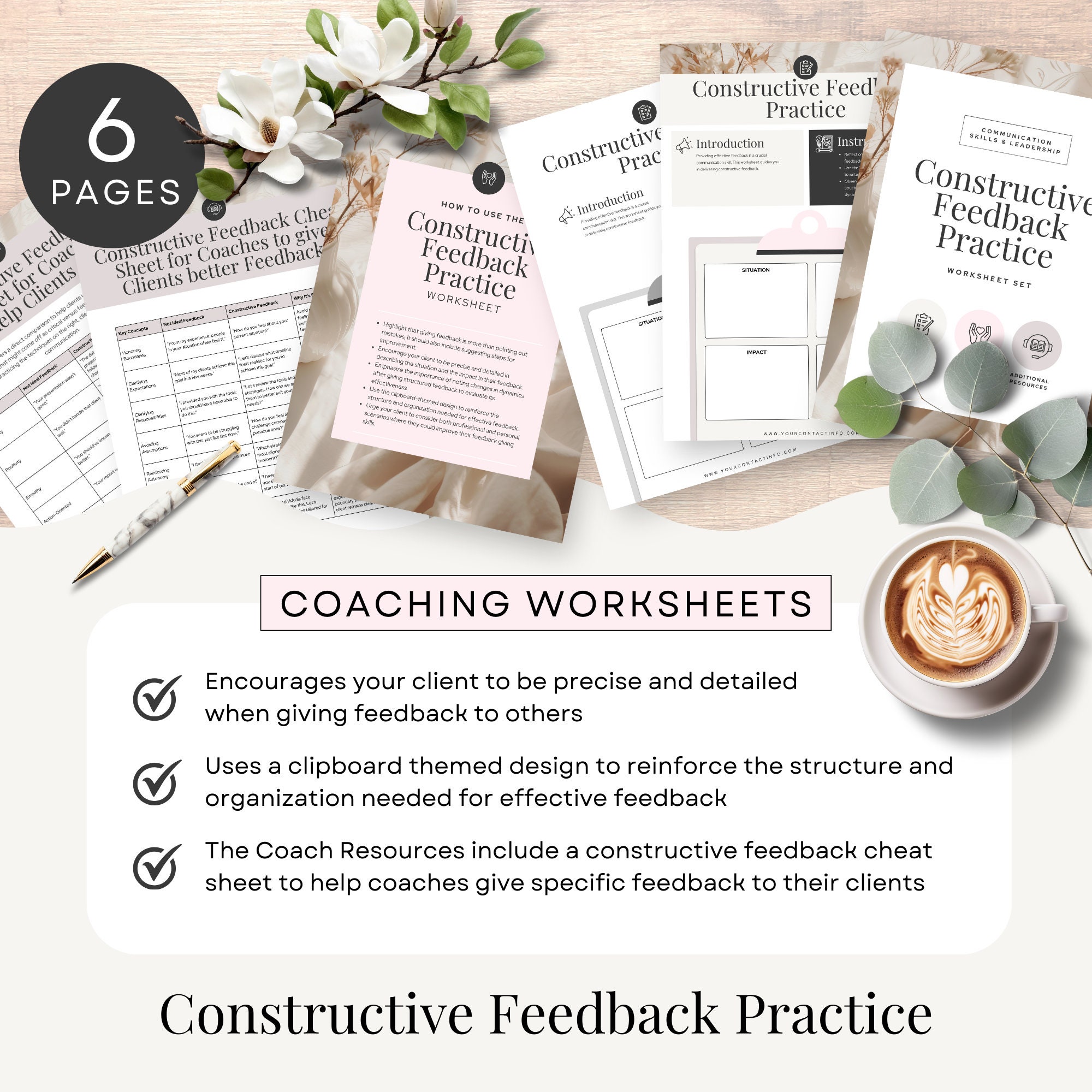 Feedback Practice Worksheet Canva Template, Interpersonal Communication ...