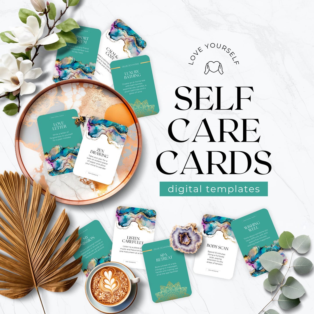 Printable Self Care Activity Cards Template, Done for You Commercial ...