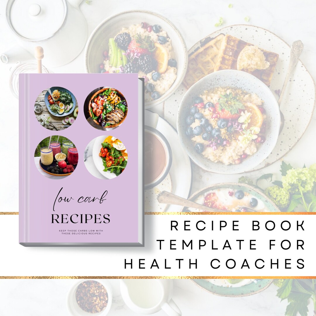 Purple Recipe Book Template Canva for Health Coaches, Cookbook to Use ...