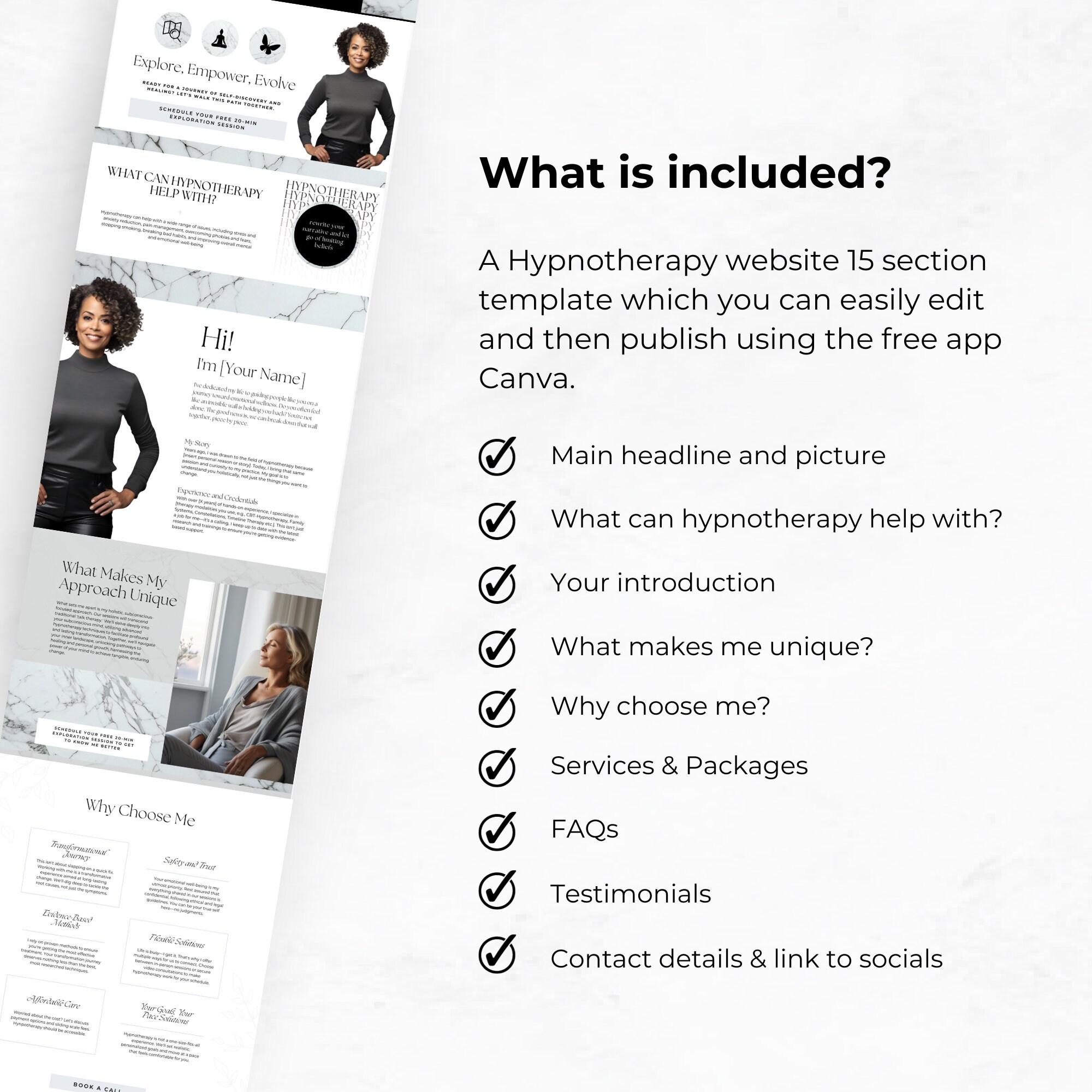 Hypnotherapist Website, Hypnotherapy Landing Page, Hypnosis Web Presence Done for You Content ...