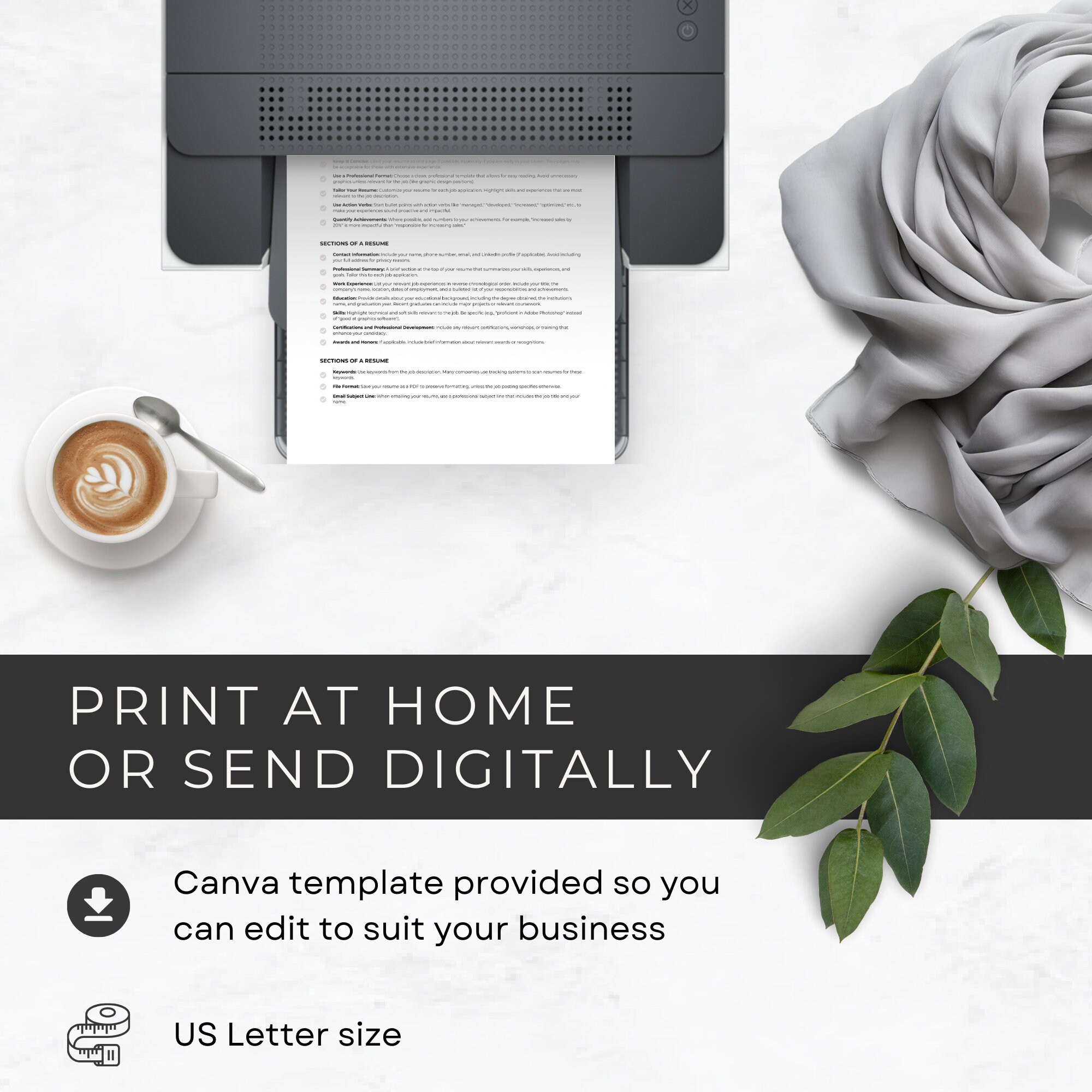 Resume Guide Career Coach Cover Letter Handout Canva Template ...