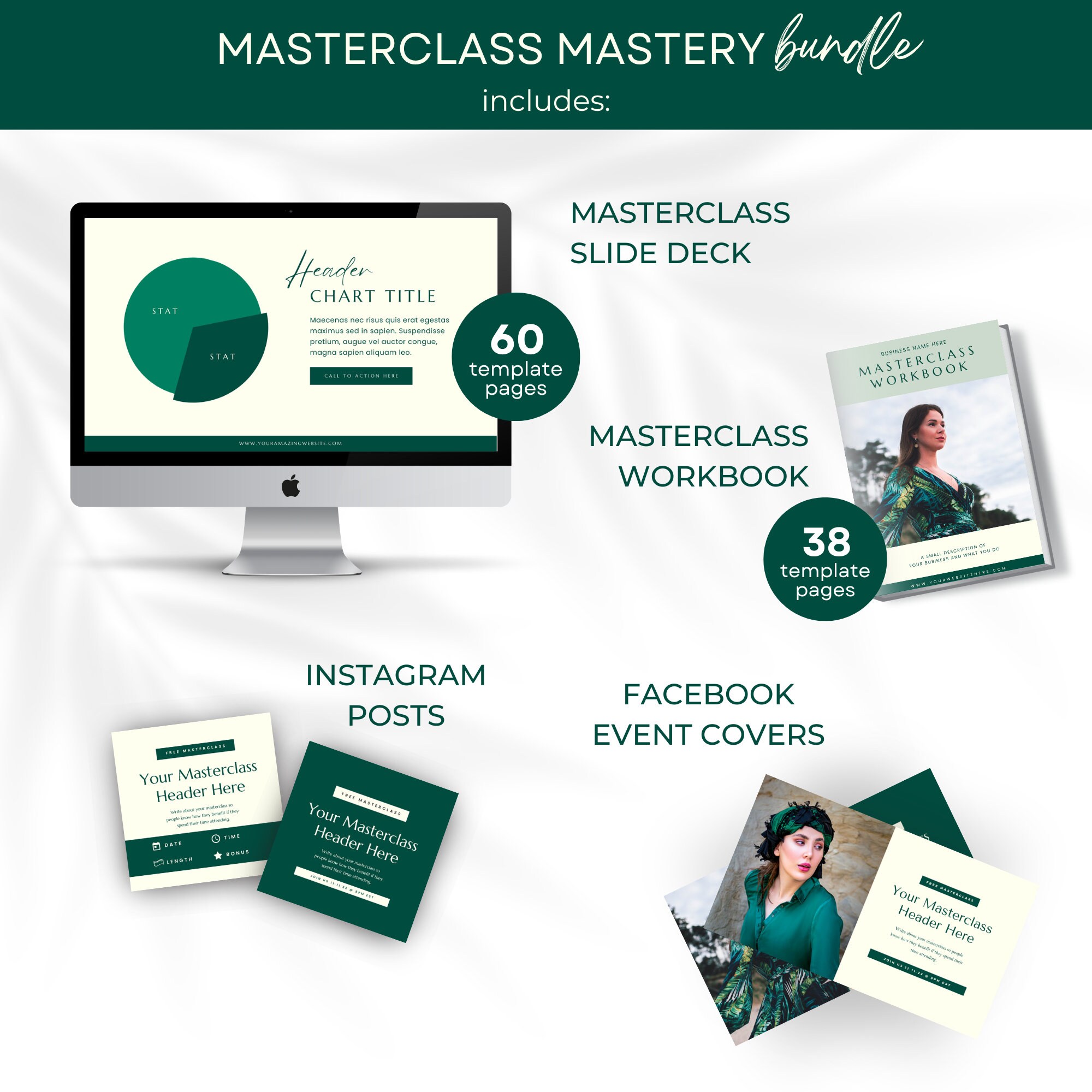 Masterclass Bundle CANVA TEMPLATE, Course Webinar Presentation ...