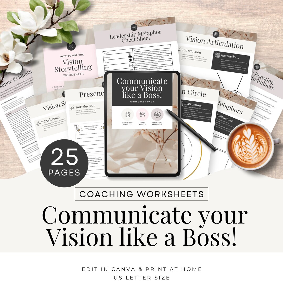Executive Coach Worksheets, Leadership Tools, Communicate Your Vision ...