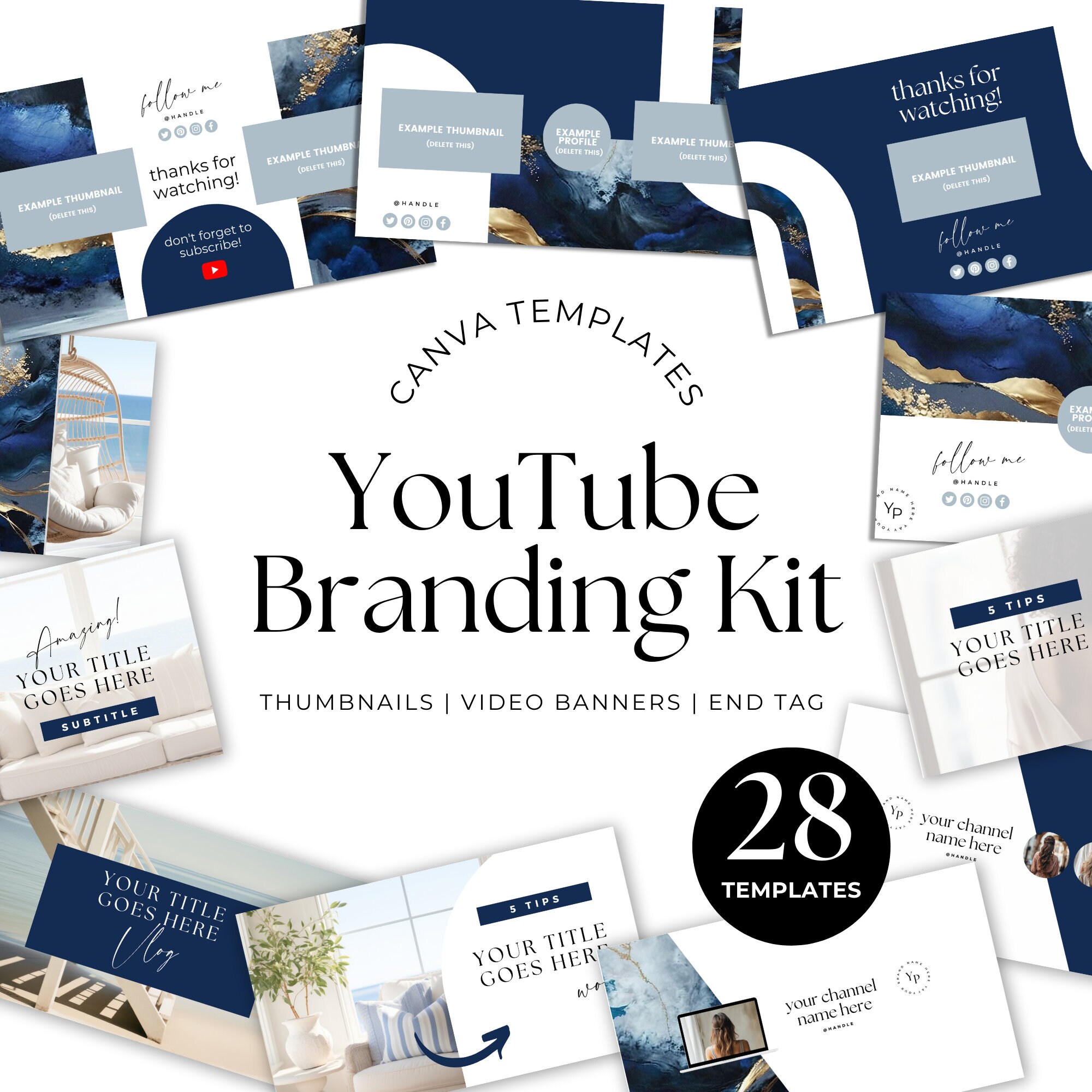 Canva Template Bundle You Tube Thumbnail Video Banner End Tag Youtube ...