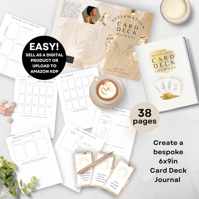 Affirmation Card Deck Creator Bundle, Card Design Canva Templates ...