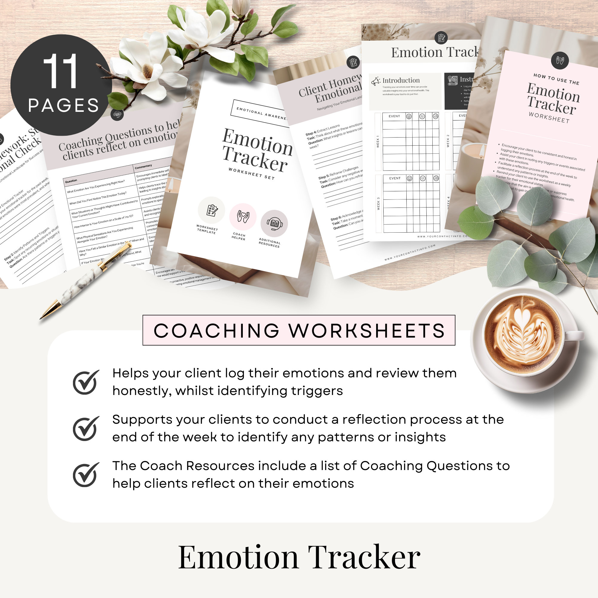 Emotion Tracker, Canva Worksheet Template, Wellness Relationships, Life ...