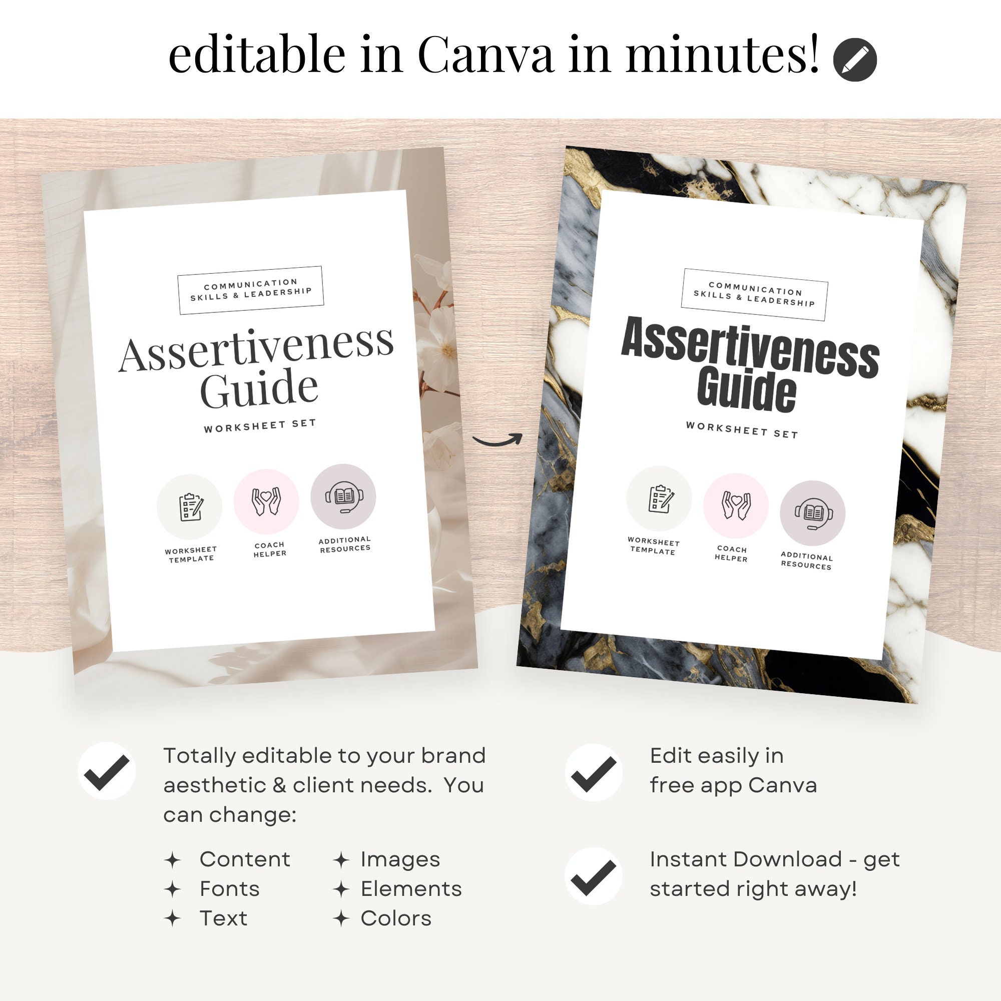 Assertiveness Guide Worksheet Canva Template, Confidence and ...