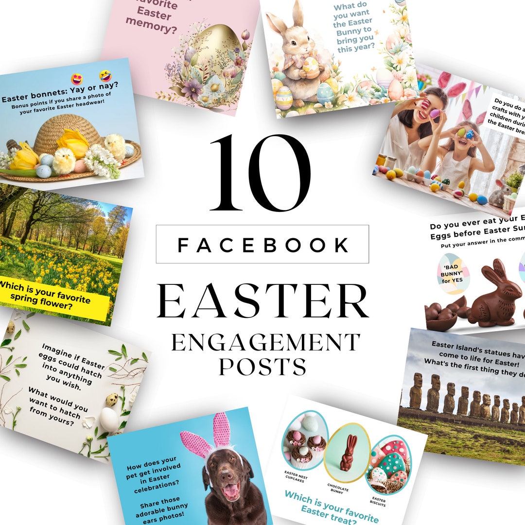Easter Facebook Group Engagement Post Bundle INSTANT DOWNLOAD Digital ...