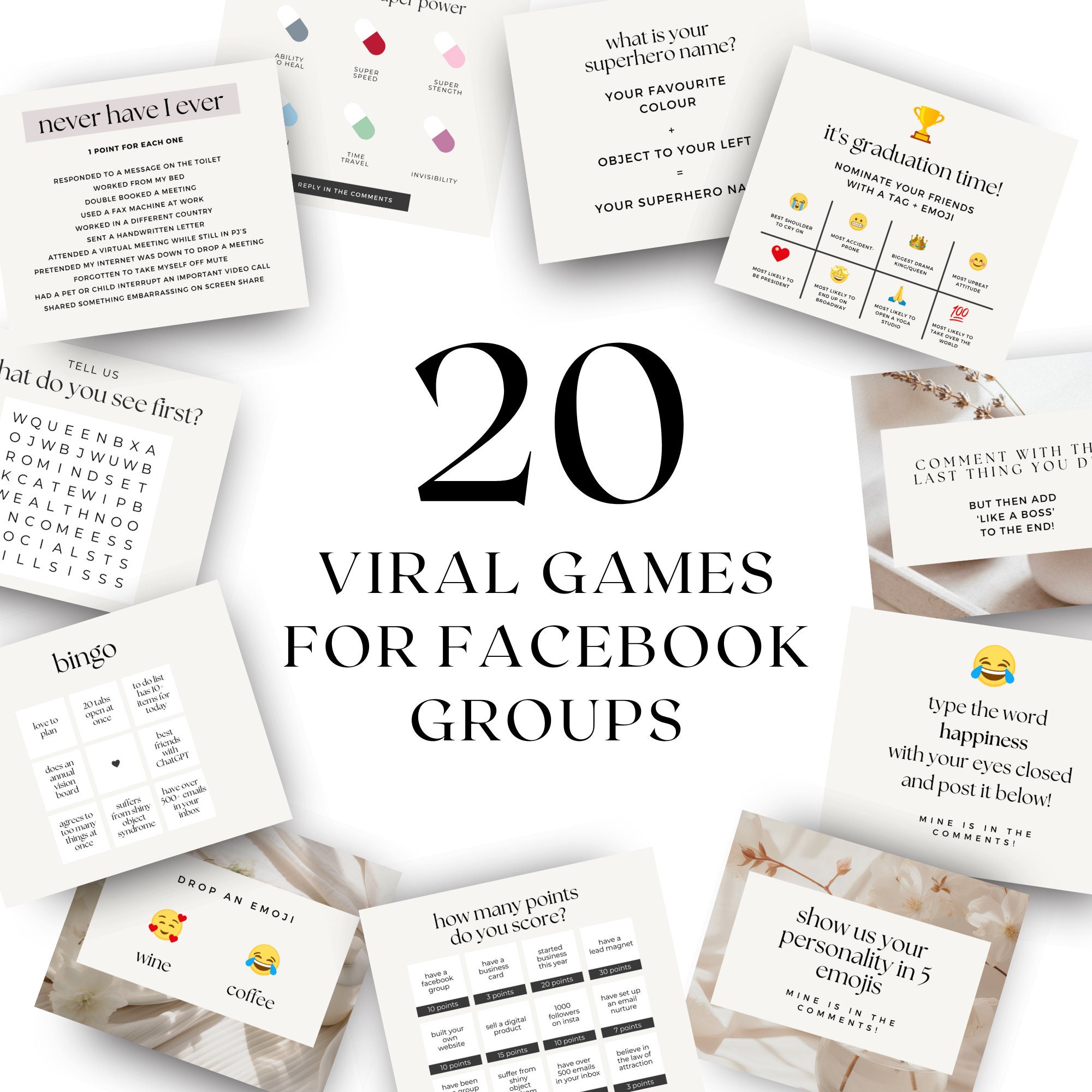 Facebook Group Engagement Post Bundle 2024, Canva Template, FB Group or ...