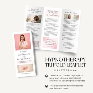 Tri Fold Leaflet Canva Template Hypnosis for Confidence Building ...