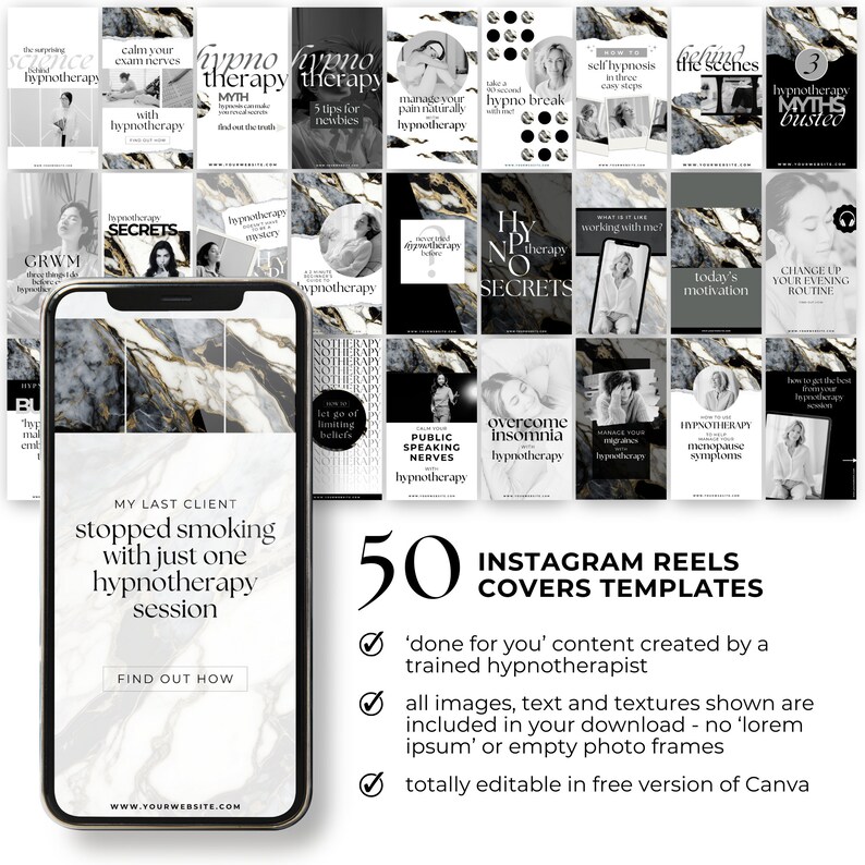 Hypnotherapist Instagram Reels Cover Templates, Hypnotherapy IG, Edit ...