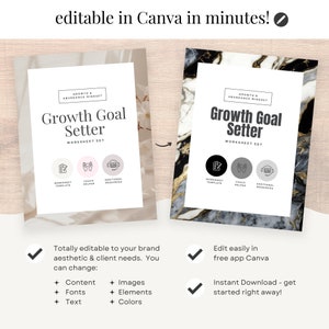 Growth Goal Worksheet, Canva Template Goal Setting, Mindset Coaching ...
