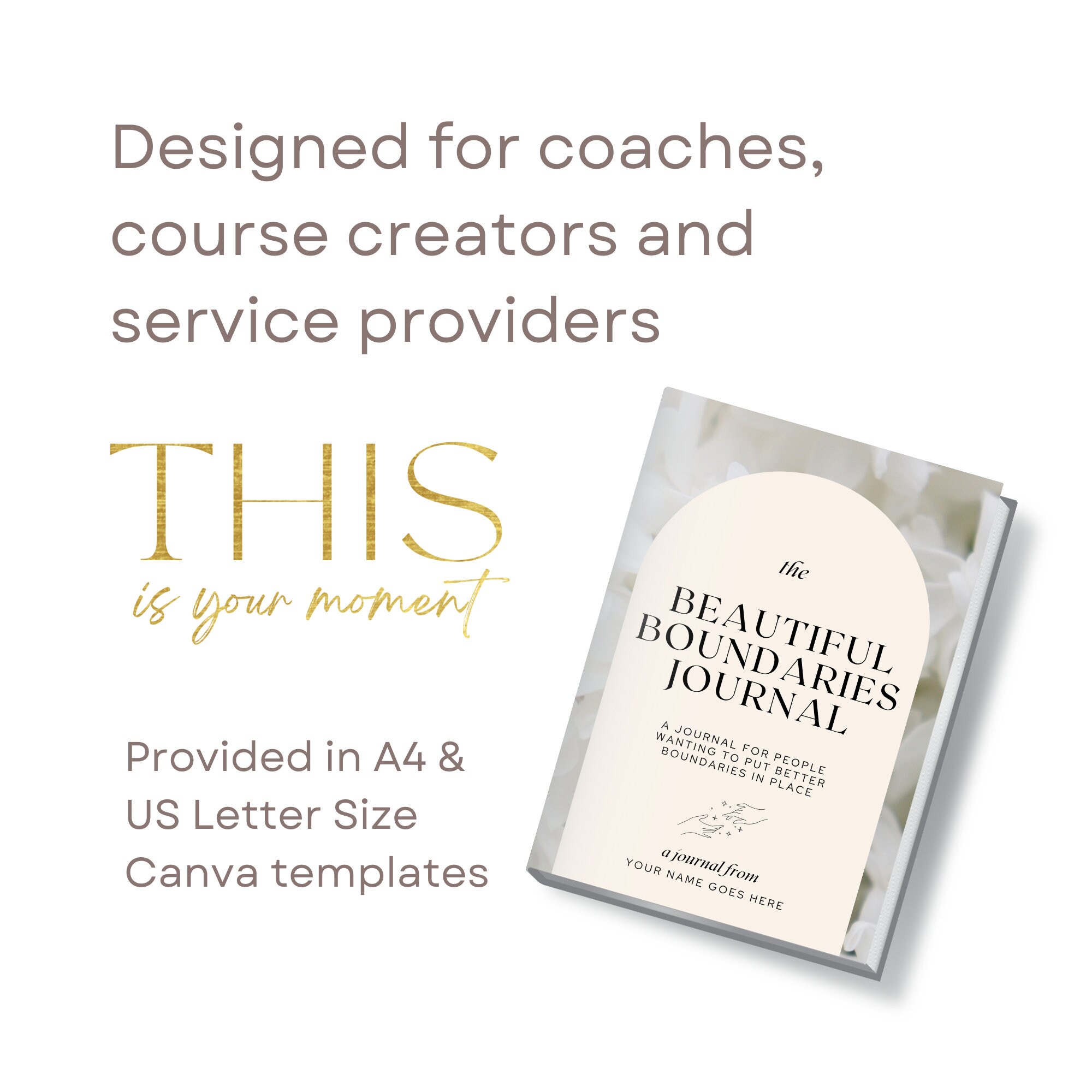 Lead Magnet Canva Template, Done for You Beautiful Boundaries Journal, Freebie, Ebook for ...