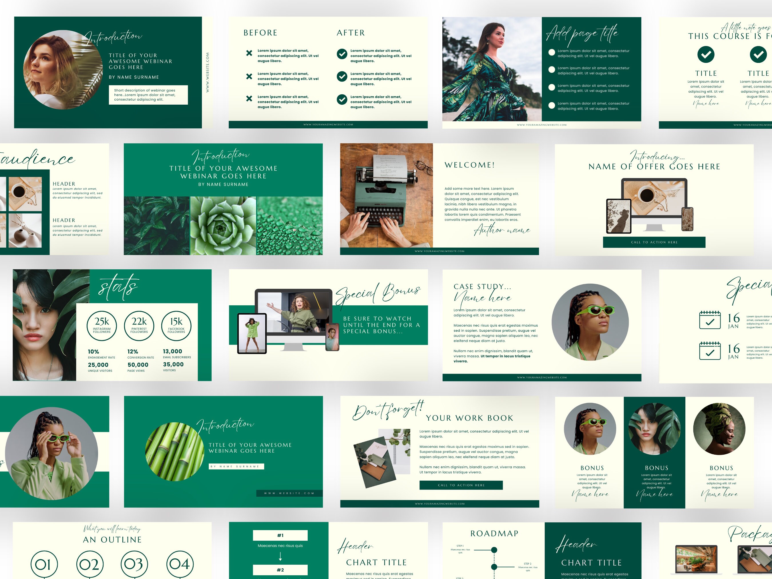 Webinar Template & Slide Deck Template Canva, Course Presentation ...