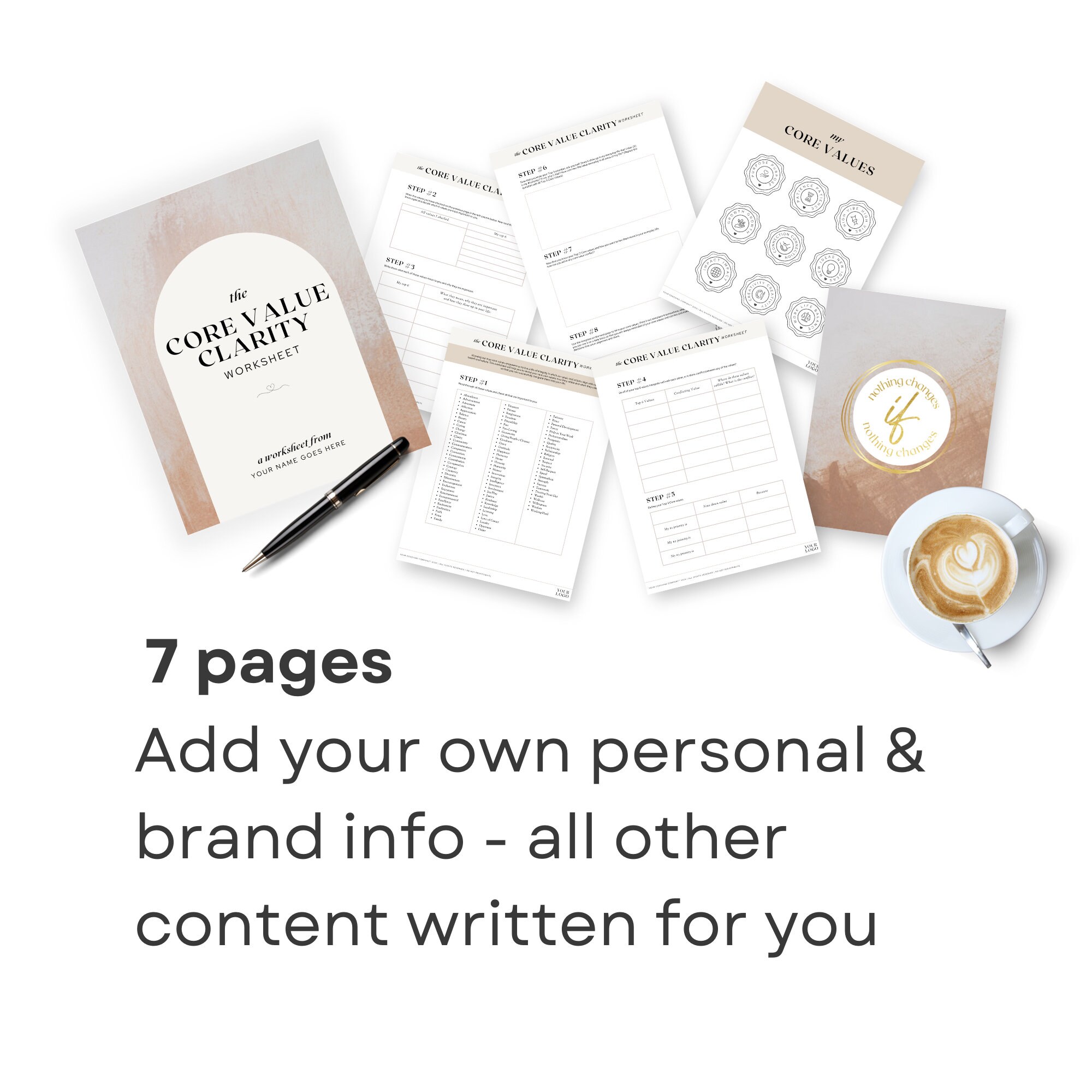 Core Value Clarity Worksheet, Done for You Freebie, Lead Magnet, Playbook, Canva Template ...