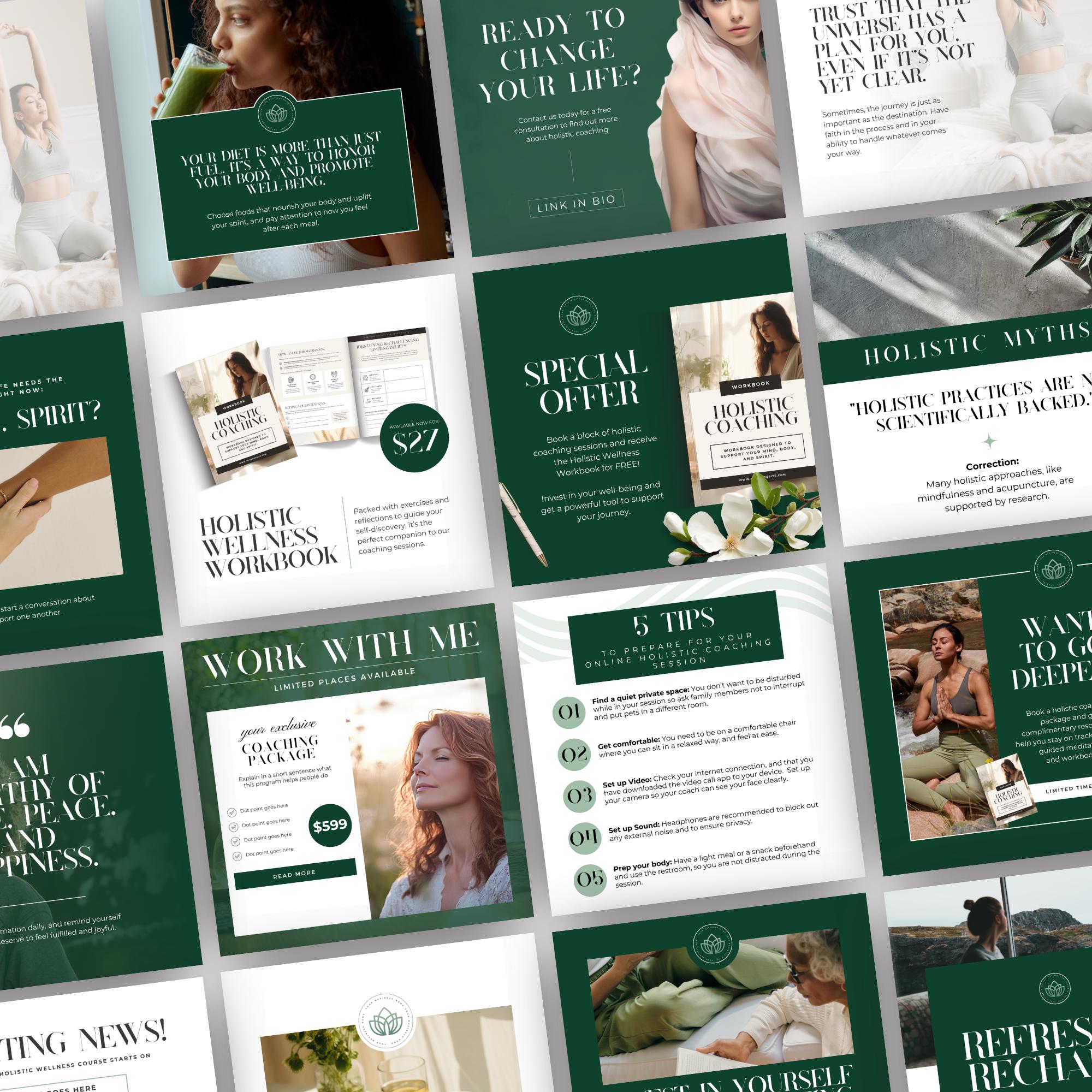 Canva Template Holistic Instagram Post Coach Social Media Branding ...