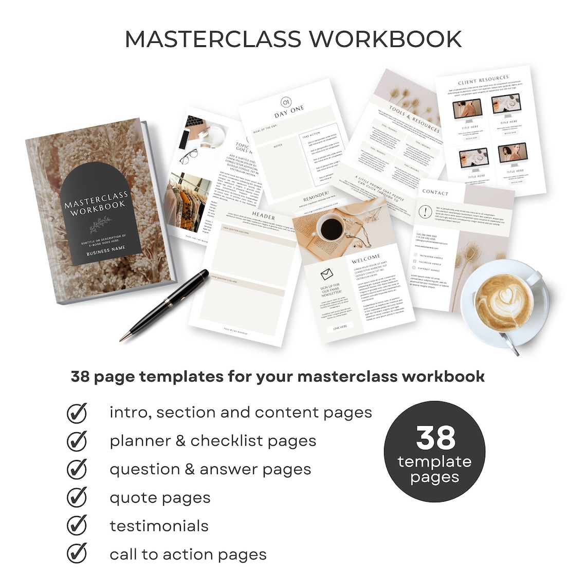 Masterclass Bundle CANVA TEMPLATE, Course Webinar Presentation ...