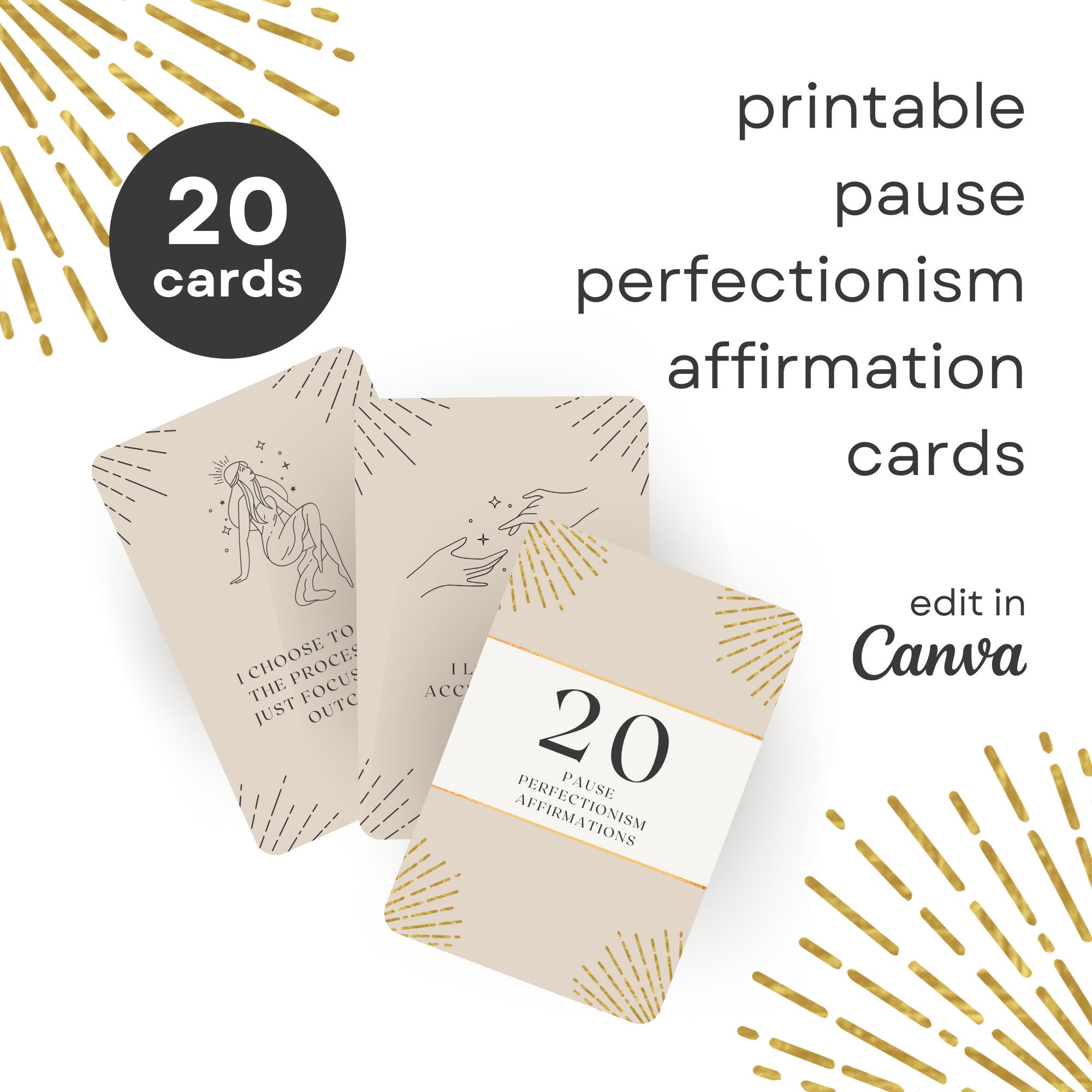Affirmation Cards Printable Pause Perfectionism Freebie - Etsy