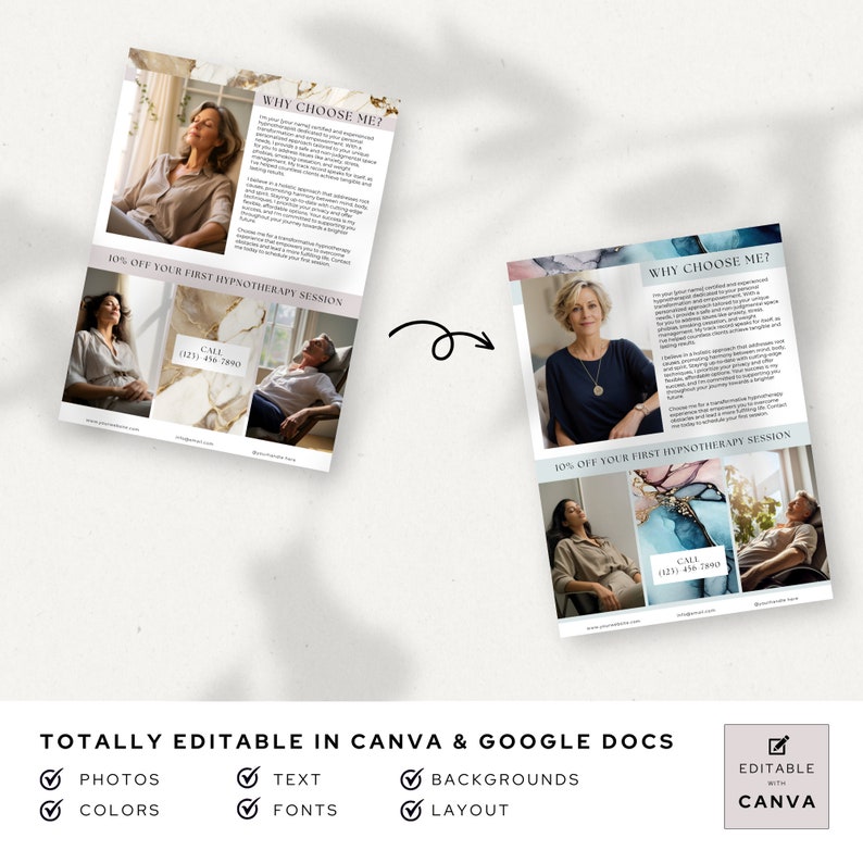Hypnotherapist Flyer Template, Hypnotherapy Marketing, Hypnosis Promo ...