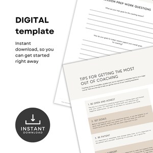 Coaching Journal Canva Template, Client Onboarding, Coaching Session ...