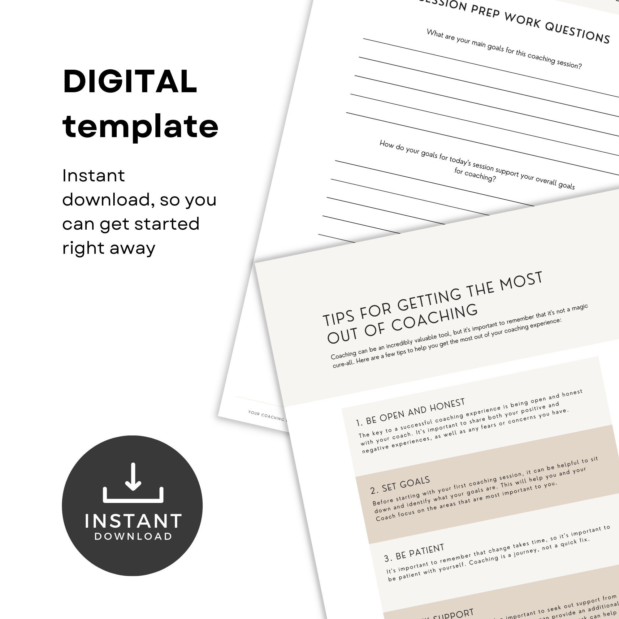 Coaching Journal Canva Template, Client Onboarding, Coaching Session ...