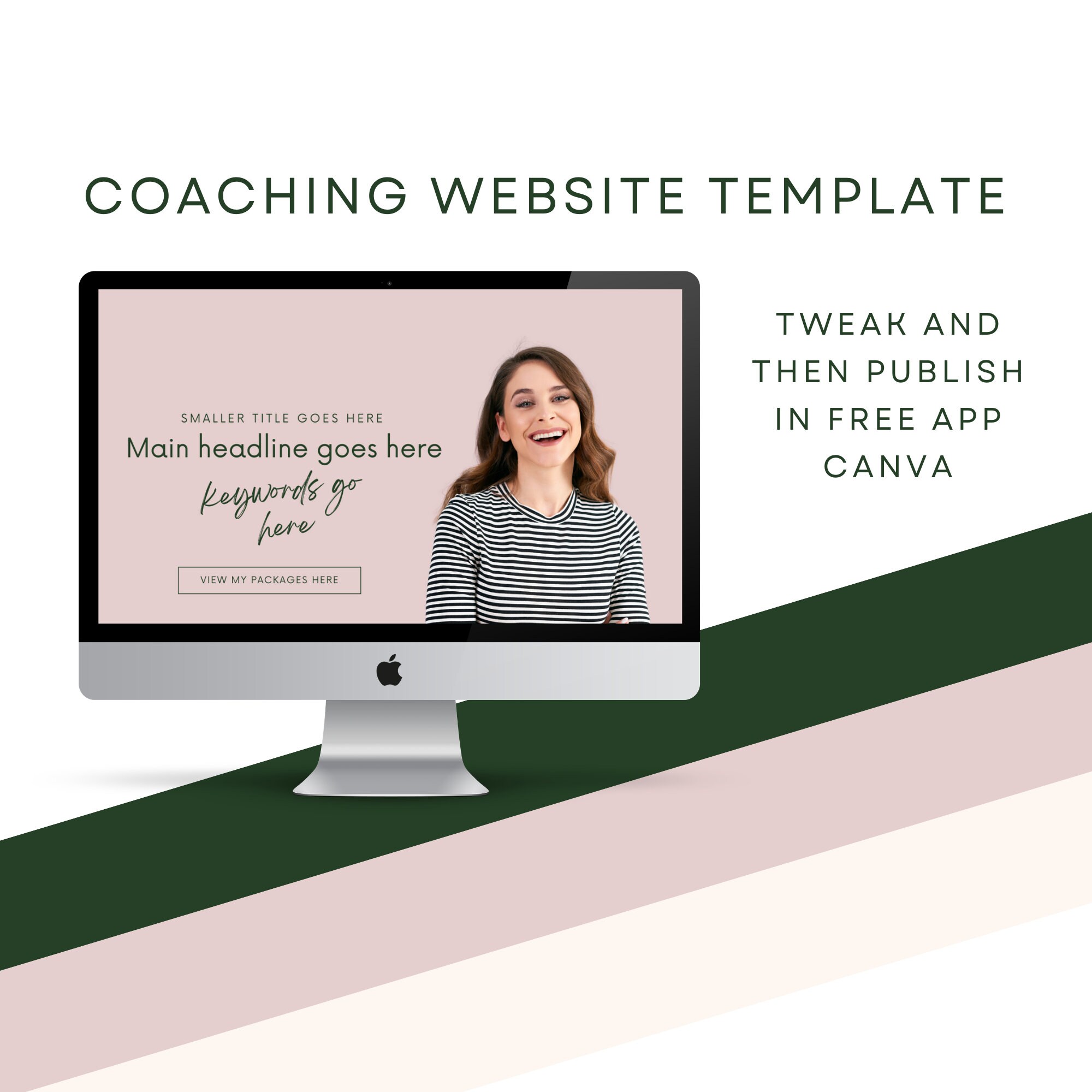 Coaching Website Template Canva, DIY WEBSITE, Canva Web Template for ...