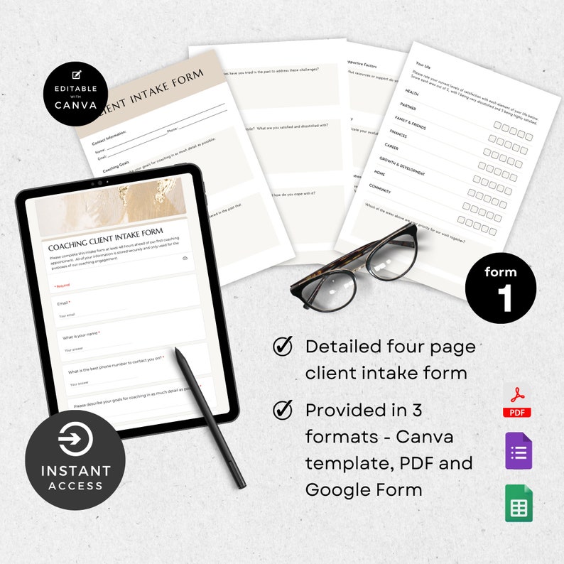 Coaching Client Intake Form Template Bundle, Onboarding Form Google ...