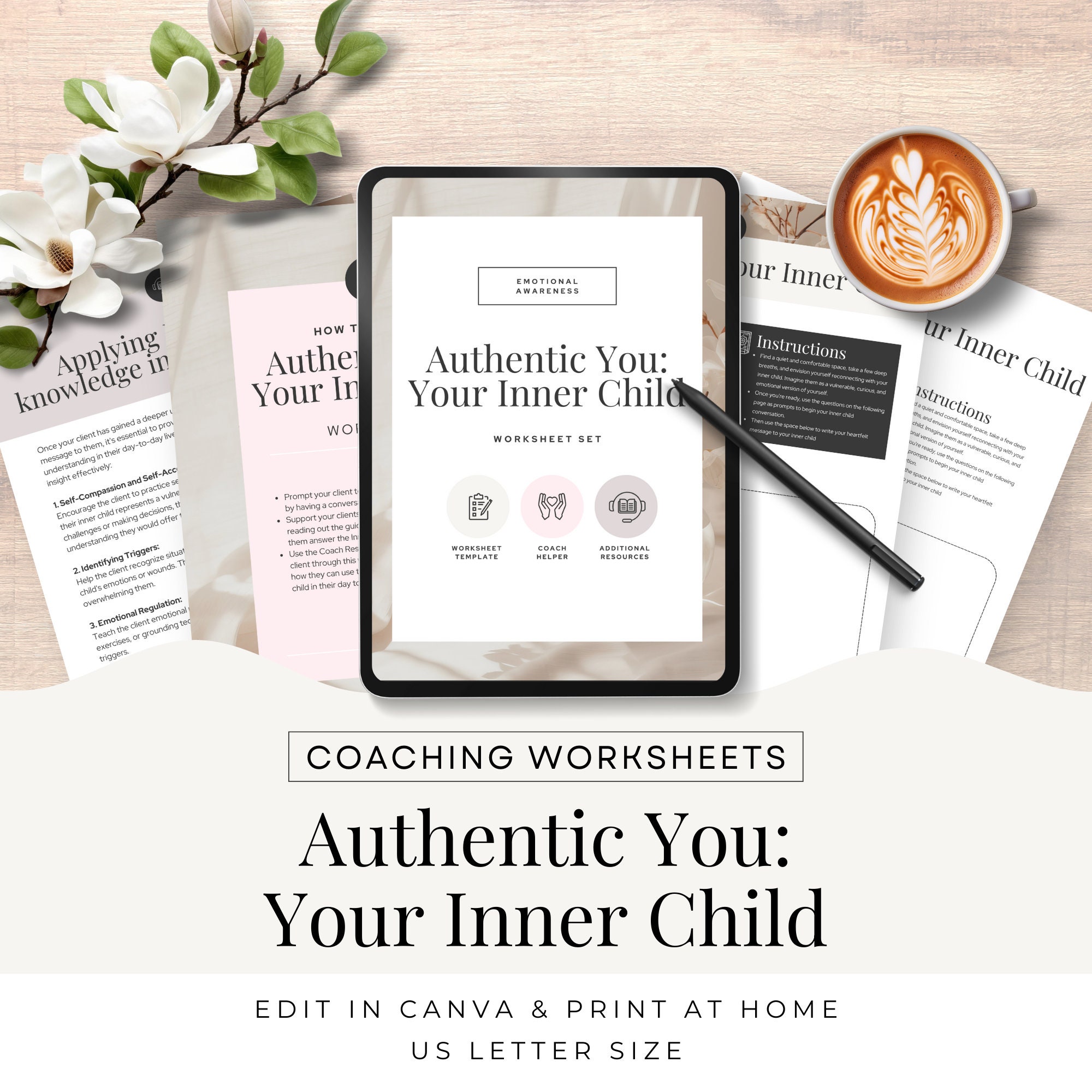 Inner Child Worksheet, Canva Template, Shadow Work, Authentic Self ...