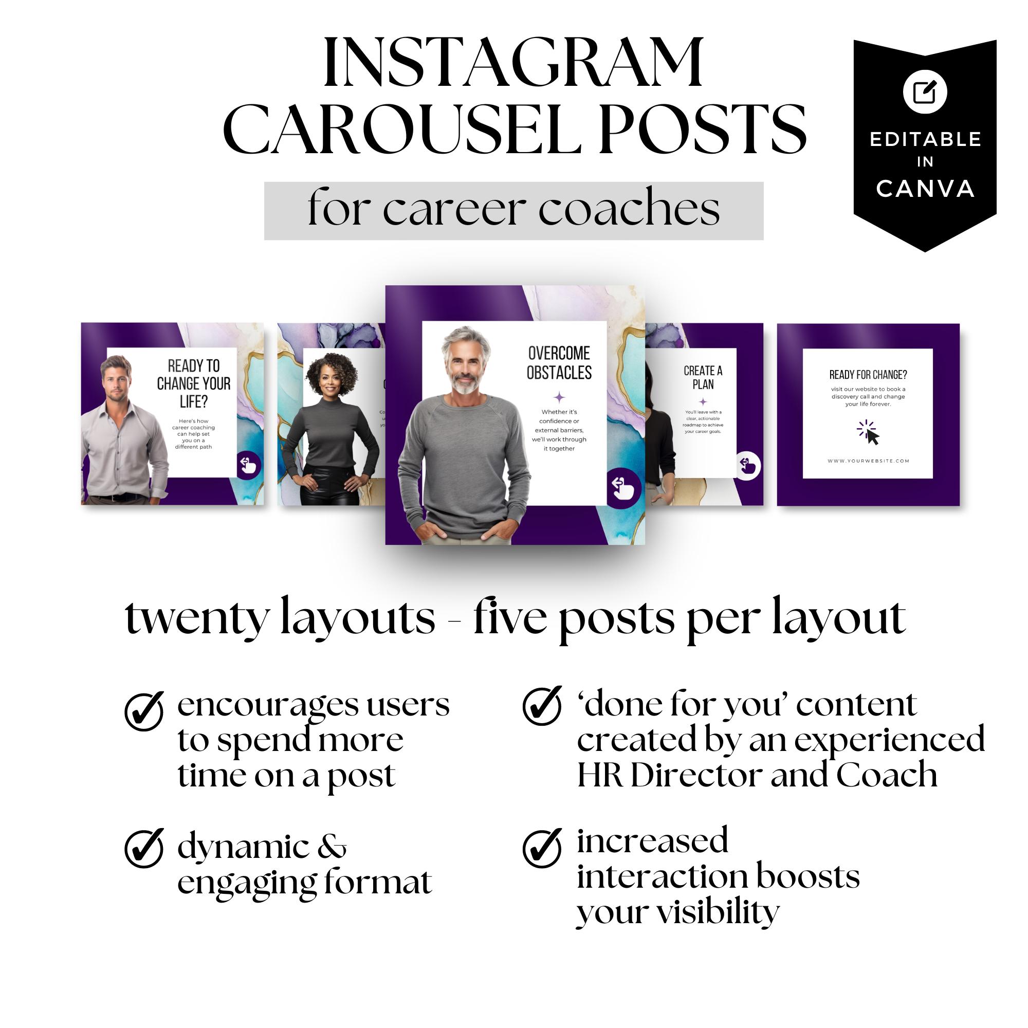 Career Coach Post Instagram Templates Career Coaching IG Feed Canva ...
