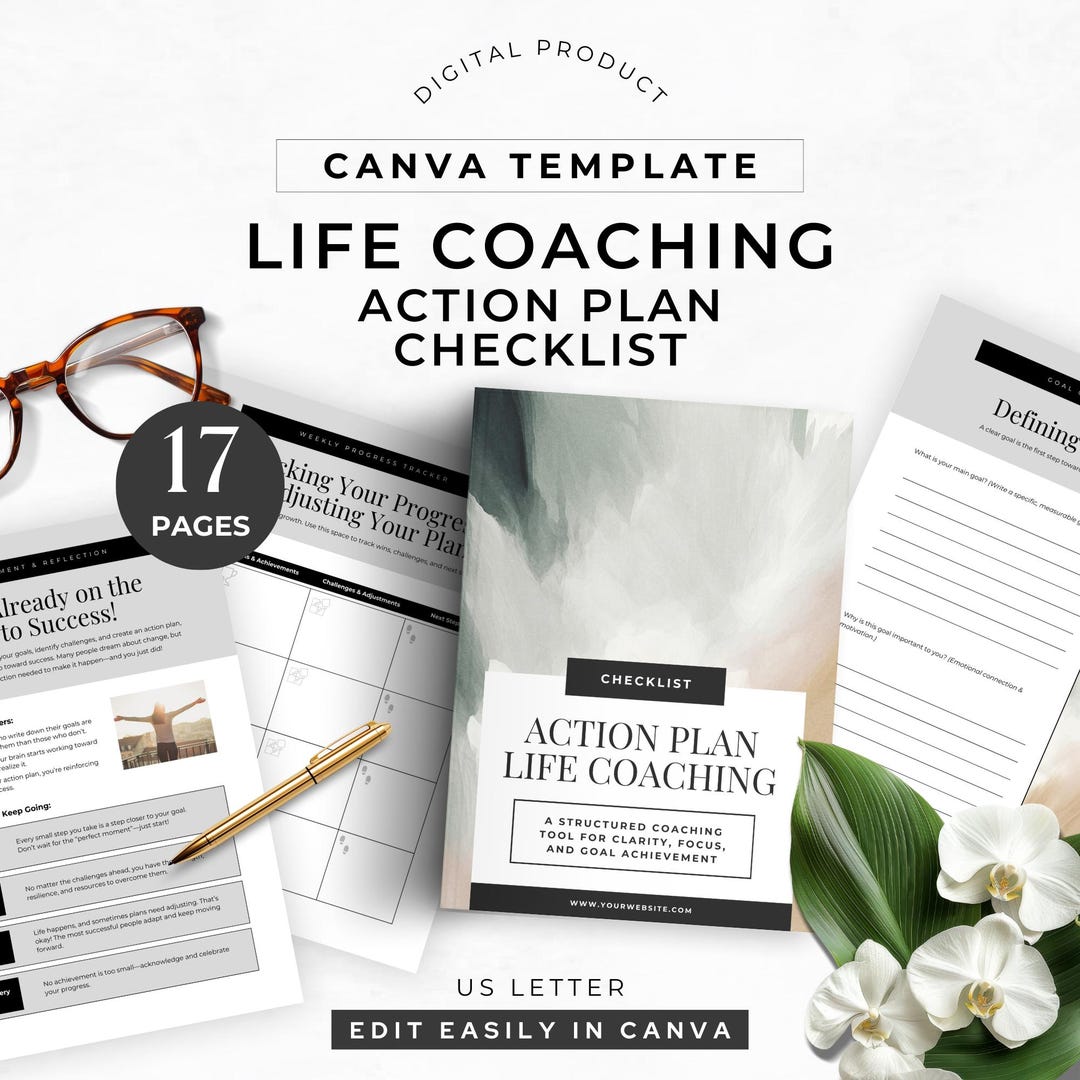 Coaching Action Plan Workbook Client Goal Tracker Coaching Templates ...