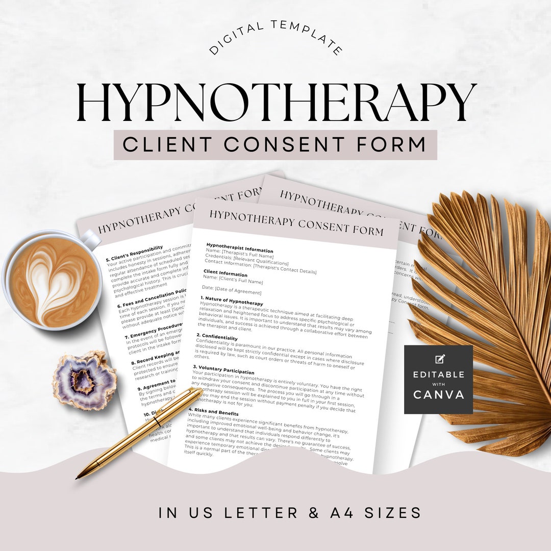 Hypnotherapy Consent Form, Hypnosis Session Onboarding for ...