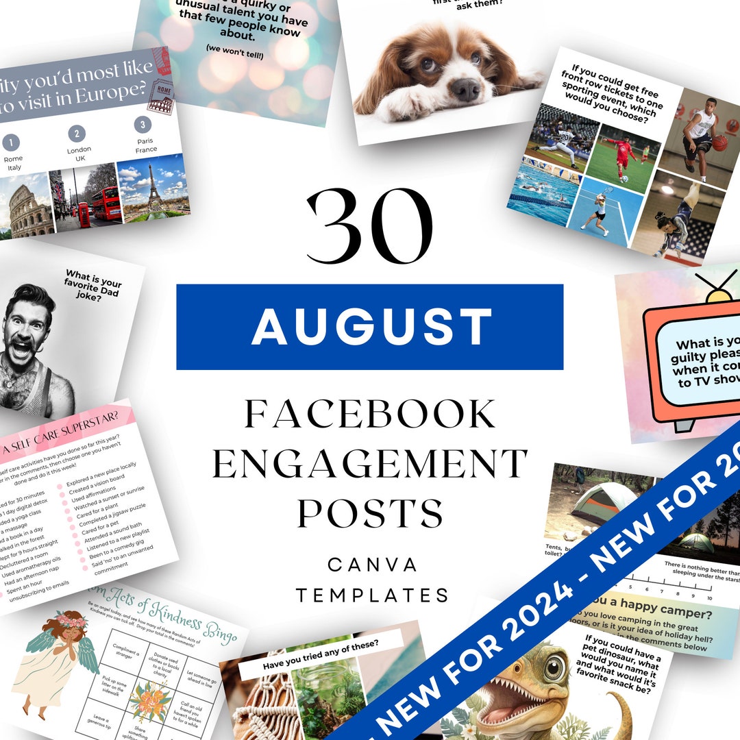 August 2024 Facebook Group Fun Engagement Posts, Membership Engagement ...