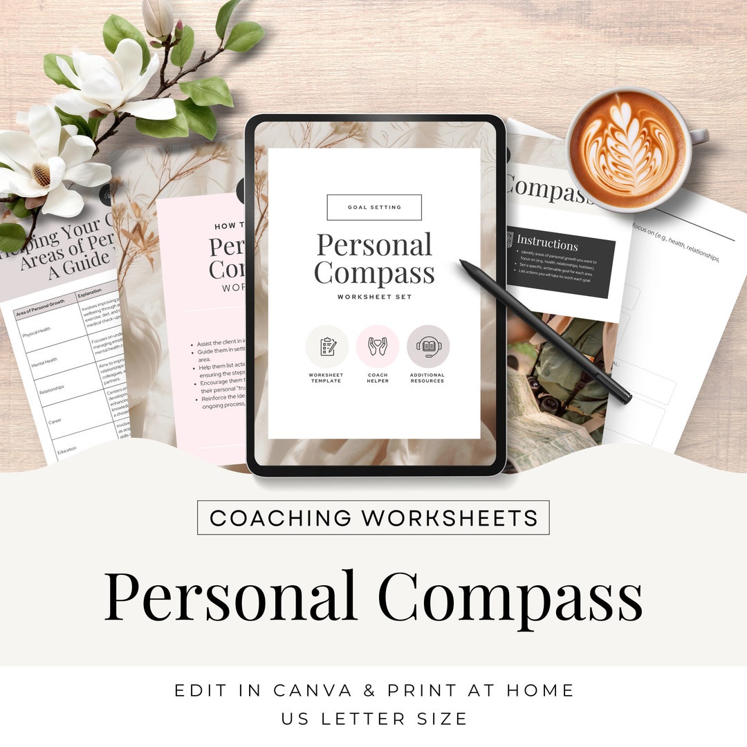 True North Goal Setting Worksheet, Canva Template, Growth Mindset, Self ...